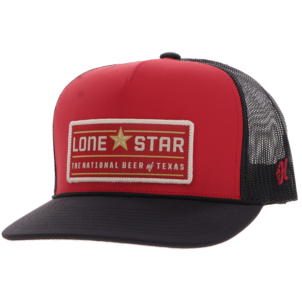 "Lone Star" Hat Red & Black w/Rectangle Patch