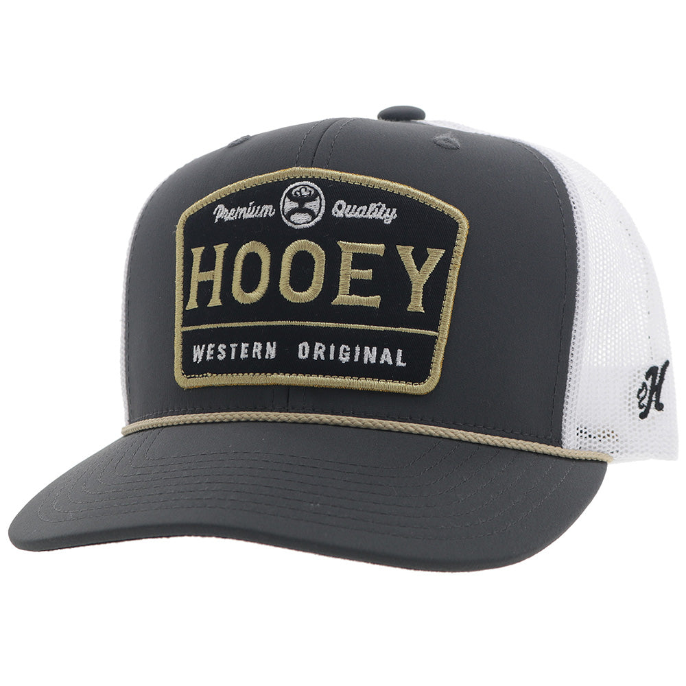 "Trip" Hooey Hat Charcoal/White w/Black/ Gold Patch