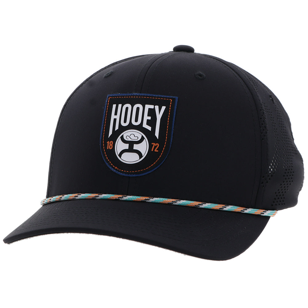 "Bronx" Hooey Hat Black w/Black/White/Teal Patch