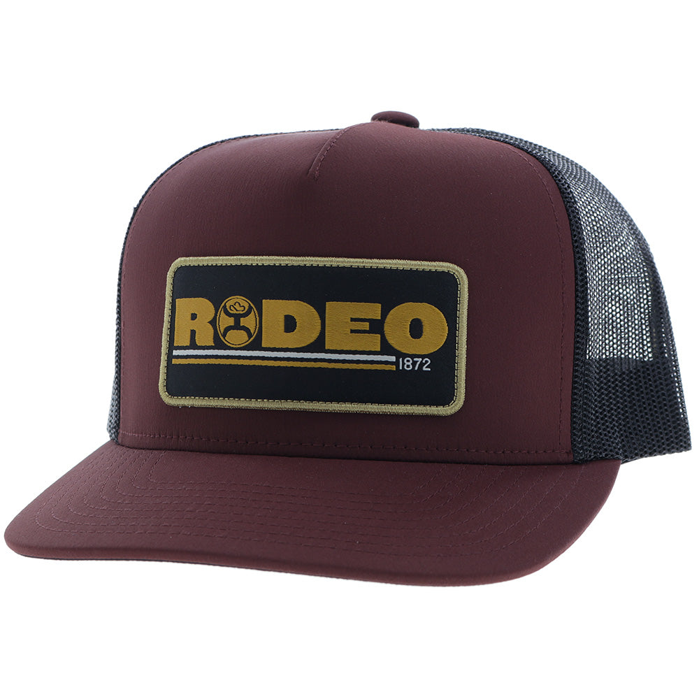 "Rodeo" Hooey Hat Maroon / Black w/ Black & Yellow Patch