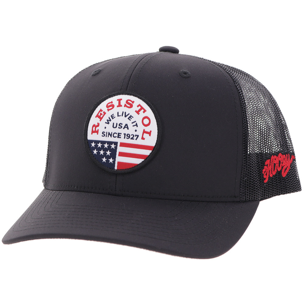 "Resistol" Hat Black w/Circle Patch
