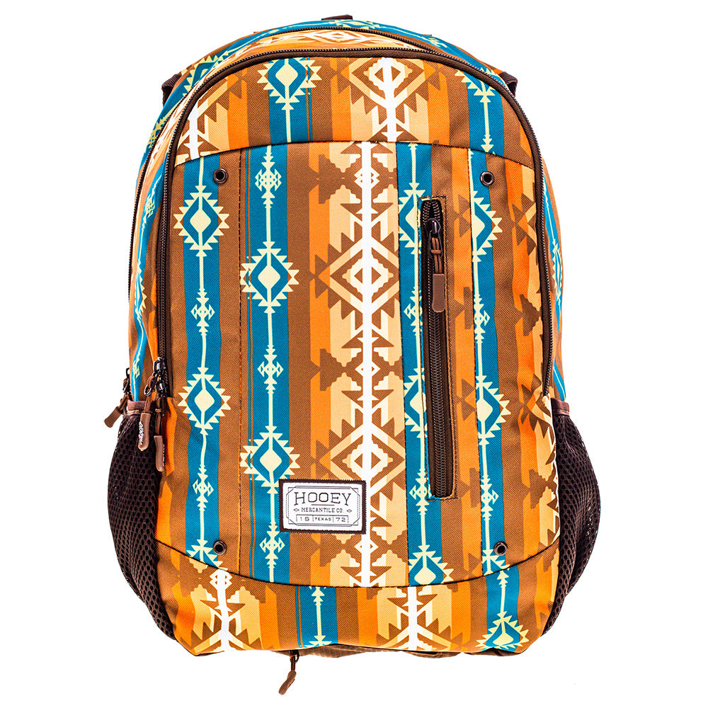 "Rockstar" Hooey Backpack Brown w/ Aztec Print