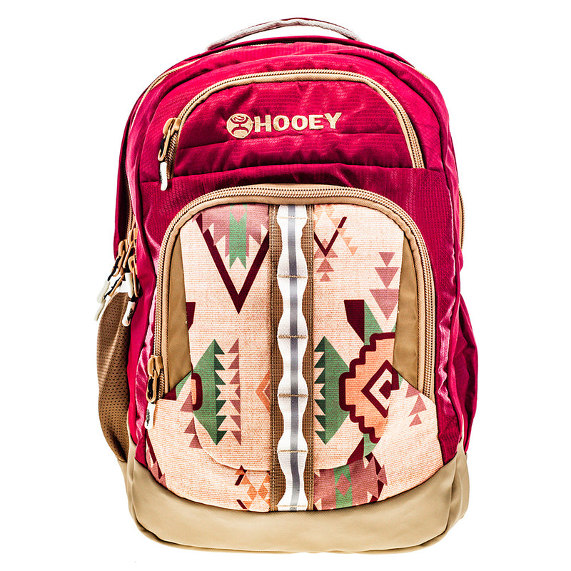 "Ox" Hooey Backpack Burgundy/Tan w/Aztec