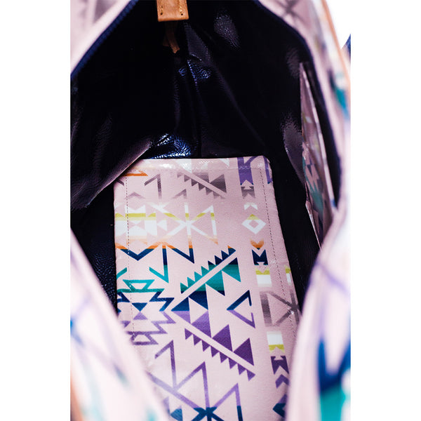 "Monterrey" Pink/Navy Aztec Pattern Large Tote Purse – Hooey