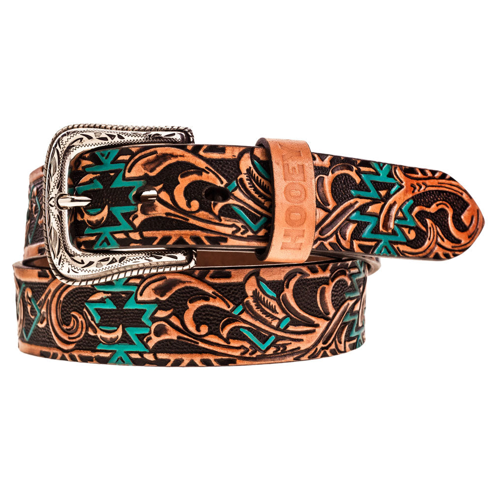 "Sundown" Aztec Filigree Embossed Tan/Rust Belt