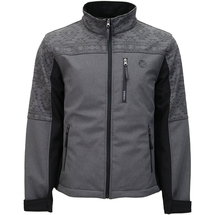 "Jackson" Softshell Jacket Black & Grey w/ Aztec