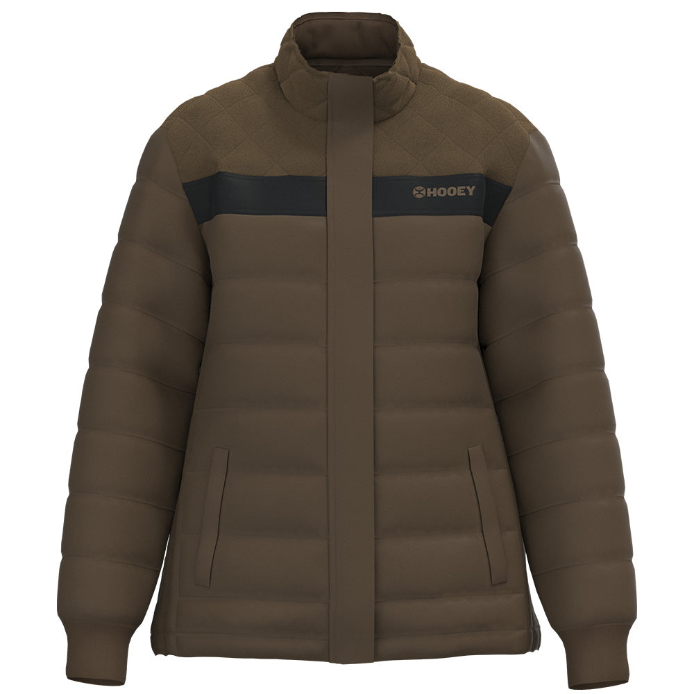 "Banff" Puffer Jacket Brown w/ Black accents