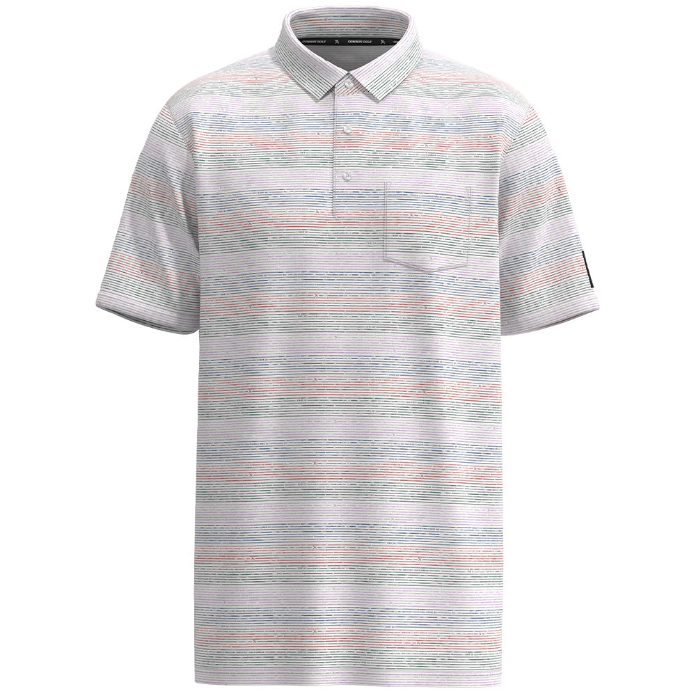"Hot Shot" Multi Color Stripe Pattern Polo