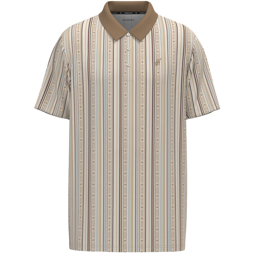 "The Weekender" Polo Cream w/Tan Stripes