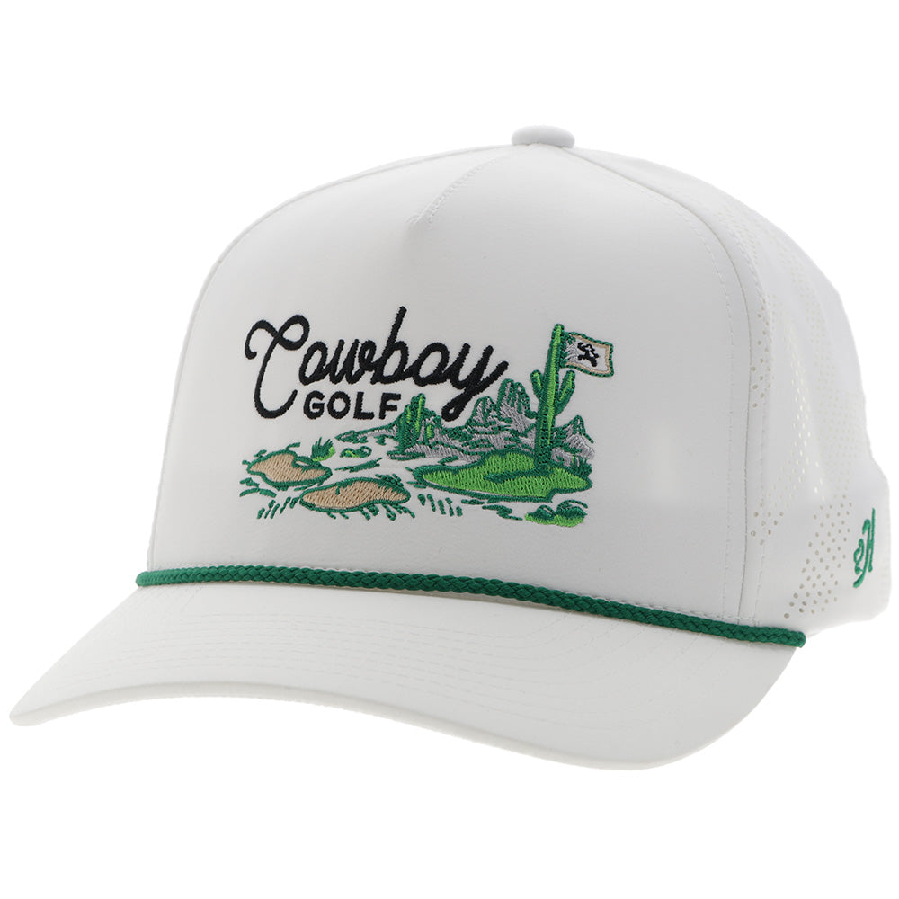 "Hooey Hills" Hat White w/Golf Course Landscape