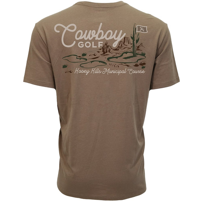 "Hooey Hills" Brown Cowboy Golf T-shirt
