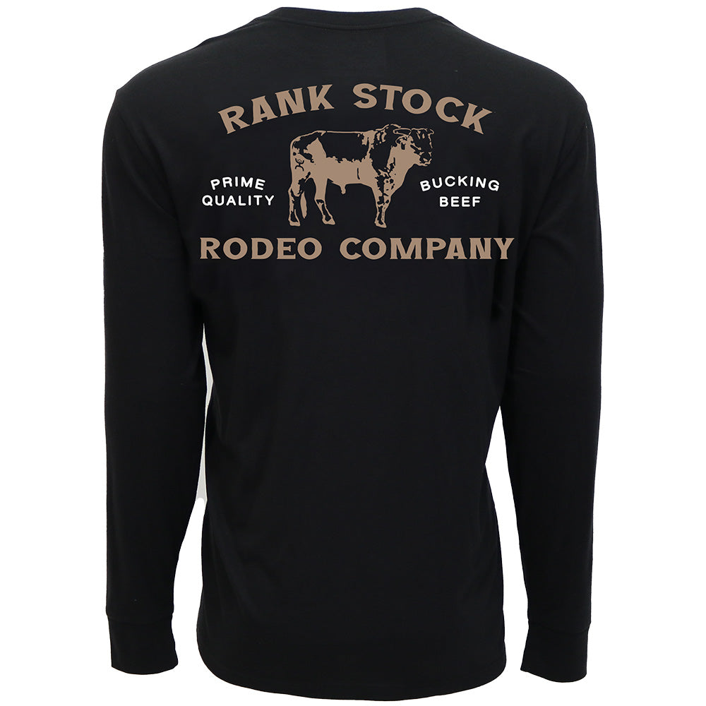 "Rank Rodeo" Long Sleeve T-shirt Black w/Tan Logo