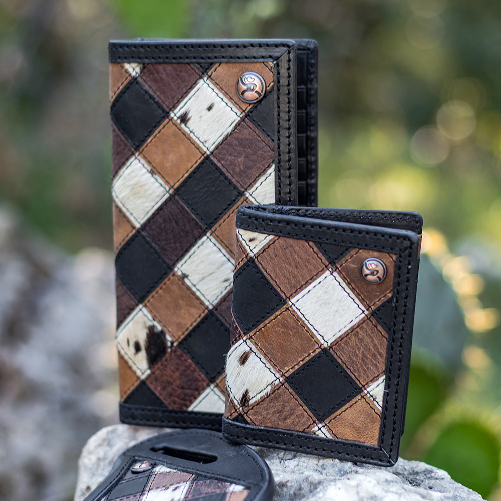 "Smackdown" Rodeo Wallet Black/Brown Patchwork – Hooey