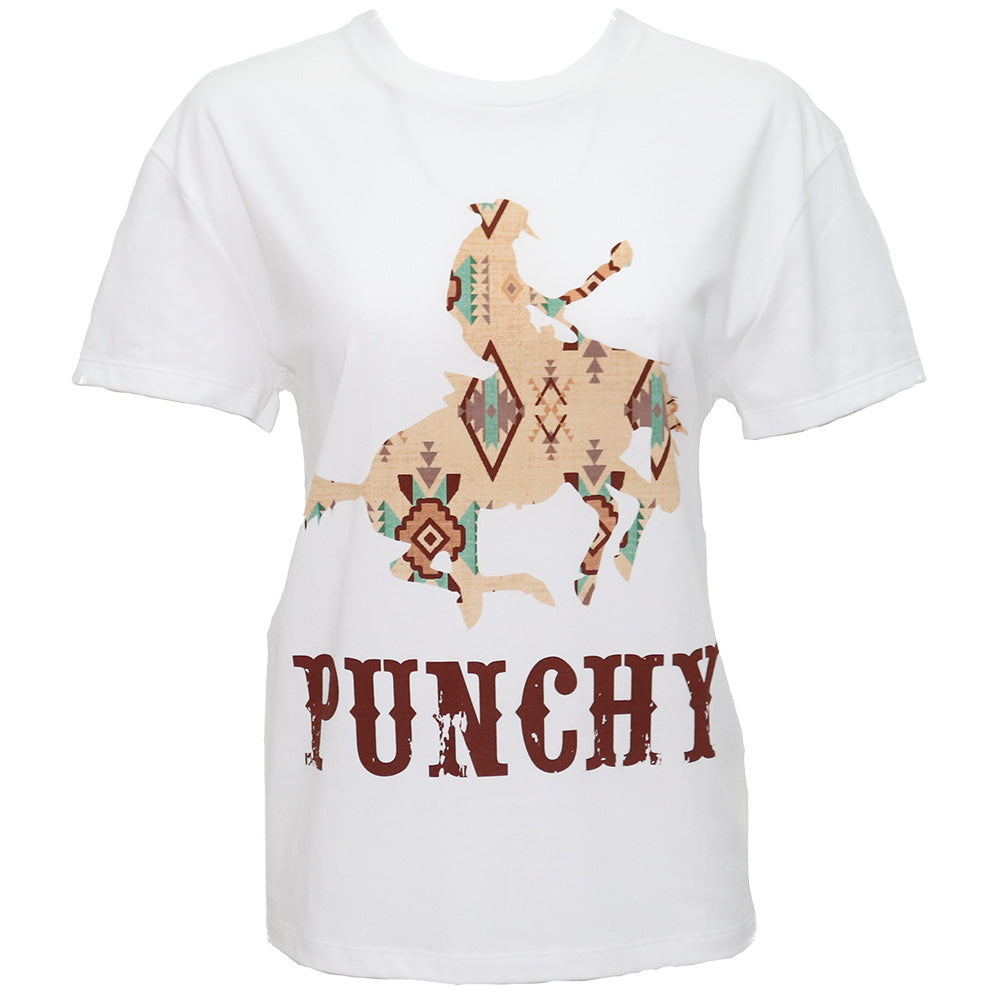"Bronc" White w/Aztec Logo T-shirt