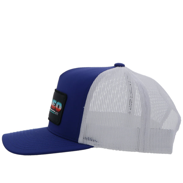 "Rodeo" Blue/White Hat w/Serape & Black Patch – Hooey