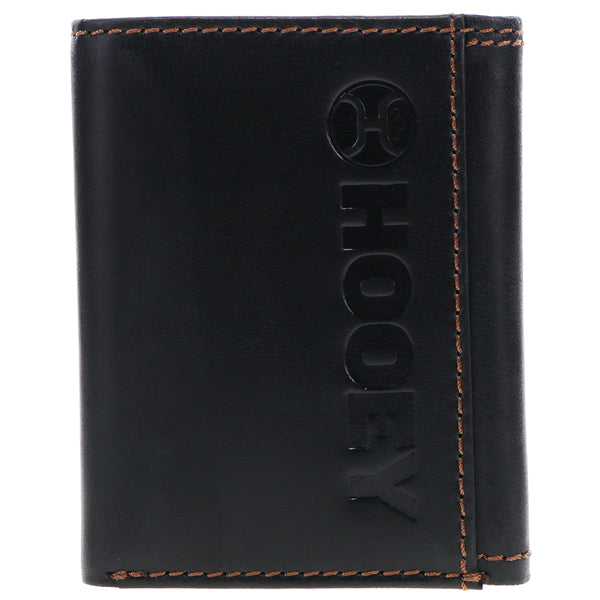 "Hooey Classic" Smooth Black Trifold Wallet
